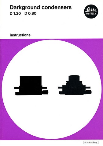 Leitz Microscope Darkfield Condensers Instructions