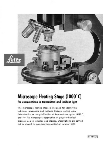 Leitz Microscope Heating Stage 1000c Brochure