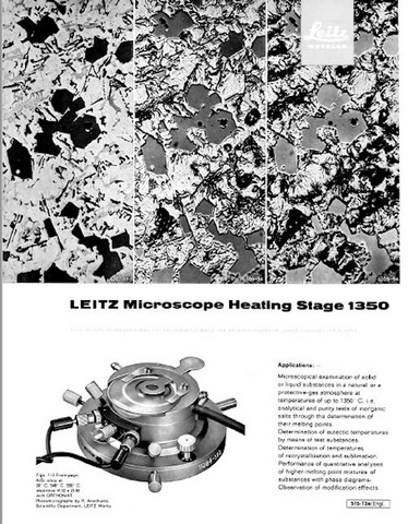 Leitz Microscope Heating Stage 1350 Brochure